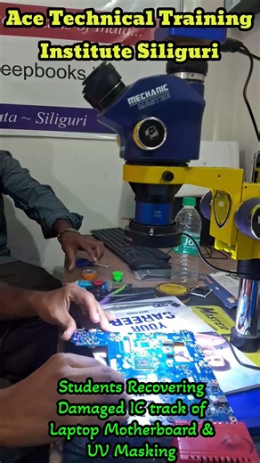 Laptop Motherboard Damaged Track Repair | Practical Training at ACE Technical Training Institute