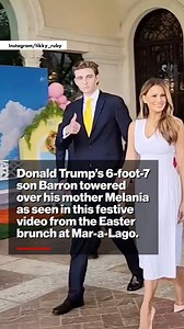 3.4K views · 15 reactions | Photos show Barron dwarfing his 5-foot-11 ex-model mother, who stunned in a long white Alaïa dress and pale pink stilettos. | New York Post Video | Facebook