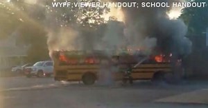 56 students safe after school bus catches fire