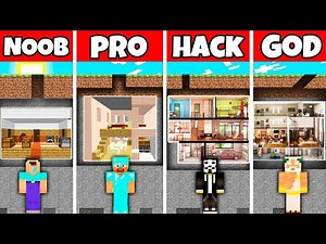 Minecraft Battle : NOOB vs PRO vs HACKER vs GOD UNDERGROUND BASE HOUSE BUILD CHALLENGE in Minecraft