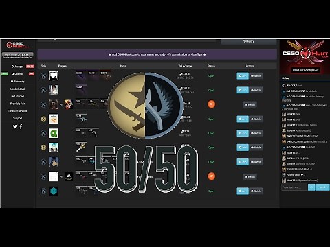 INSANE 50$ COINFLIP on CSGOHUNT!