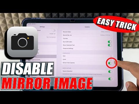how to disable mirror image on ipad selfie camera?
