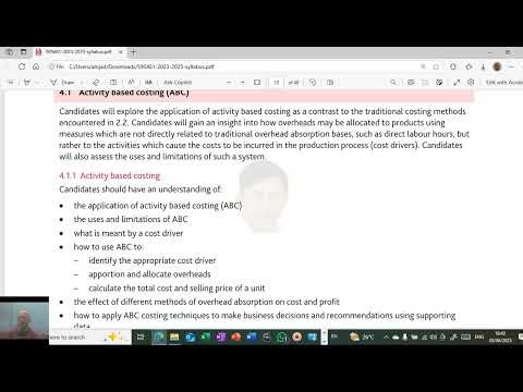 TOPIC 4.1 - ACTIVITY BASED COSTING ( ABC )