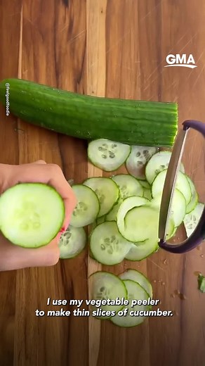 135K views · 1K reactions | This creamy cucumber salad hack is so ‘a-peeling’ 勒 https://gma.abc/3IQ7UG3 | Good Morning America | Facebook