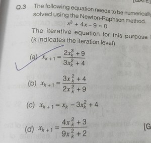 Q. 3 The following equation needs to be numericall solved using... | Filo