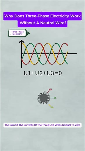 Why Does Three Phase Electricity Work without Neutral Wire? #electrical #knowledge #3phase #shorts