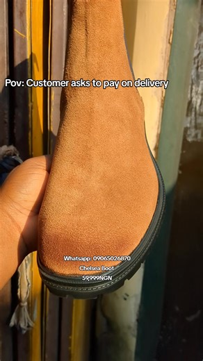 We don't accept payment on delivery. Payment validates orders. Chelsea boots can be made in preferred color and size. Price : 59,999NGN Send a message on Whatsapp to order yours. 09065026870 #smallbusinessowner #handmadefootwears #gifts #chelseaboot #nigeriantiktok🇳🇬🇳🇬