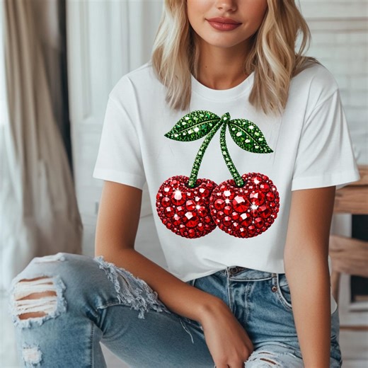 Rhinestone Cherry PNG, Sparkling Cherry Clipart, Glam Fruit Digital Download - Etsy