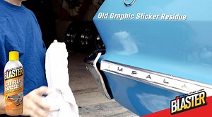 Remove vinyl graphics from your car? Did they leave nasty sticker residue? If so a few shots of B'laster Citrus Based Degreaser will gently clean them right off without damaging your paint! #BlasterFreakinWorks #Hotrod #vinyl #stickers | Blaster Products