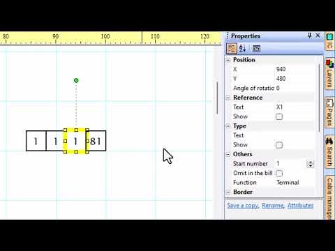 Drawing terminal blocks