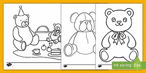 Teddy Bear's Picnic Colouring Pages