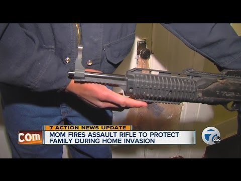 Mom fires assault rifle to protect family during home invasion