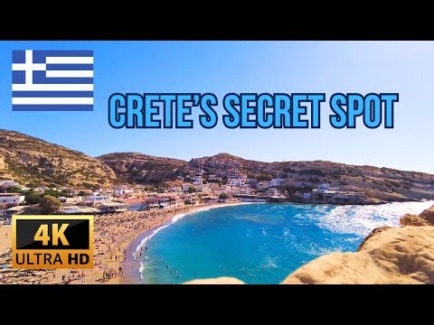 Exploring Matala Caves, Crete – Coastal Cliffs, Cave Walk & Epic Sea View Tour 4K