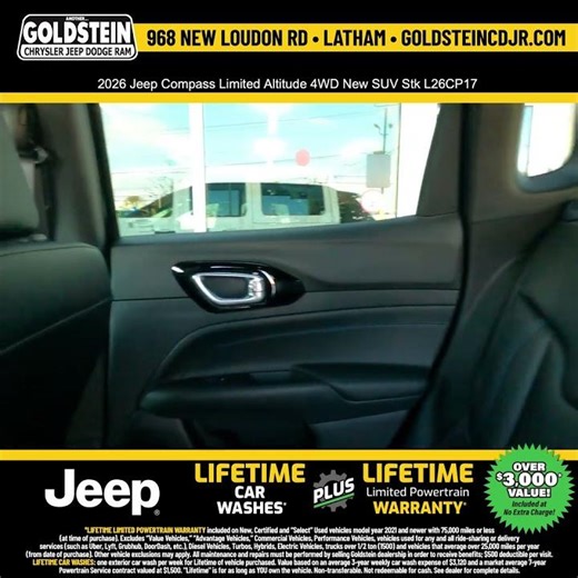 2026 Jeep Compass Limited Altitude 4WD New SUV Stk L26CP17