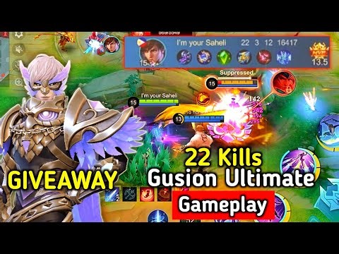 ONE SHOT DELETE!! 22 Kills Gusion Night Owl Skin Fast Hand Combo!! - Build Top Global Gusion ~ MLBB