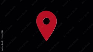 Location Pin 3D Icon on a Transparent Background. GPS Icon. Map Pin. Locator. 4K Stock Video
