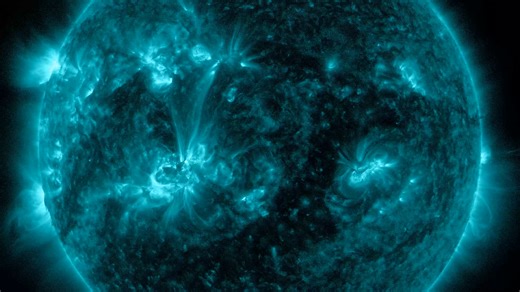 The Sun emitted a strong solar flare on Jan. 18, peaking at 1:09 PM ET. NASA’s Solar Dynamics Observatory captured an image of the event, which was classified as X1.9. https://go.nasa.gov/4pMKbLQ Solar flares are powerful bursts of radiation. Harmful radiation from a flare cannot pass through Earth’s atmosphere to physically affect humans on the ground. However — when intense enough — they can disturb the atmosphere in the layer where GPS & communications signals travel. To see how such space we