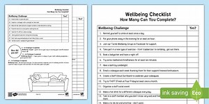 Staff Wellbeing Challenge Checklist