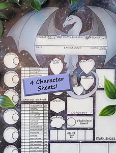 Dnd Character Sheets PDF | Printable PDF Character Sheet | Dungeons and Dragons Fifth Edition | Dnd 5e Character Sheet PDF | Nebula Dragon - Etsy