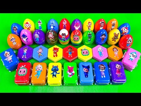 Cocomelon Slime🌈 Finding Surprise Slime Eggs & Suitcase Clay with JJ & Pinkfong! Satisfying ASMR