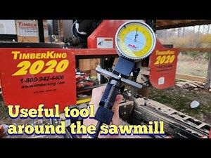 How to check set in a sawmill bandsaw blade using a dial indicator