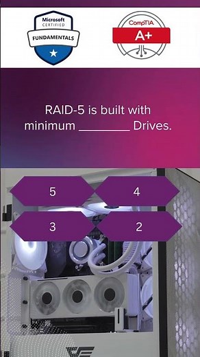 Solve this: RAID 5 minimum drives requirement. | RAID 5
