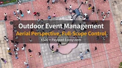 🚁 X500 Payload Ecosystem | Aerial Perspective for Outdoor Event Management Managing large outdoor events can be tough — crowds, complex layouts, and fast-changing situations all demand quick, accurate oversight. The X500, equipped with a quad-gimbal camera 🎥 and loudspeaker 🔊, transforms the sky into your aerial command hub. 🛰 360° seamless aerial monitoring – keep an eye on every corner 📢 Real-time on-site instructions – deliver commands instantly to the ground 🧑‍💻 Remote supervision – o