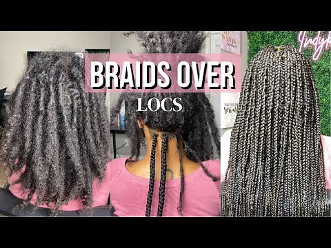 BRAIDS OVER LOCS | my first and LAST time attempting these lol