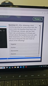 Question 5.1. After obtaining a fetal monitoring strip for a no... | Filo