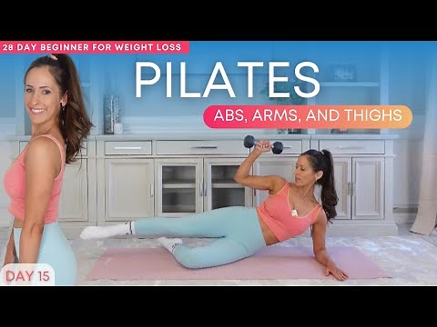 28 Day Pilates Challenge for Weight Loss | Day 15 Pilates Arms, Abs & Thighs