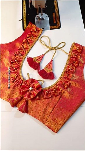 ✨ Unique model blouse back design cutting and stitching full video tutorial ✨#blouse #backdesing