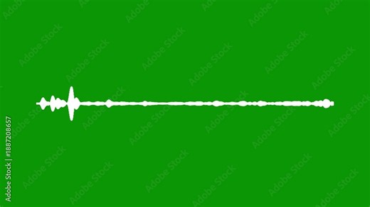 Sound wave audio spectrum animation, White Line Audio Wave Animation for Music, Sound waves meter, Dynamic equalizer visual effect, Abstract sound waves, audio waves rhythm isolated green background,