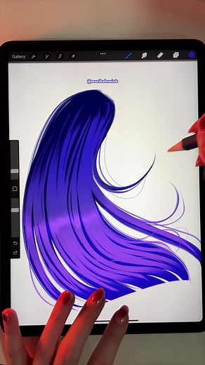Hair Brushset Tutorial: How to Draw Purple Hair with Procreate