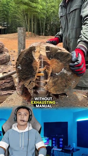 Log Splitting Using a Cone Screw Splitter