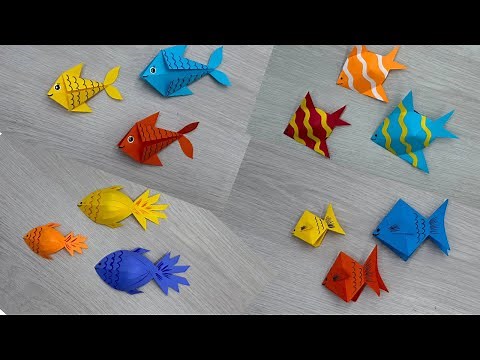 Four different paper fish craft ideas