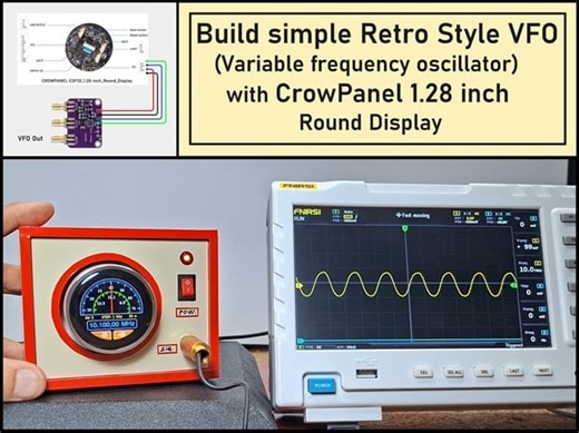 Build simple Retro Style VFO with CrowPanel 1.28 inch Round Display