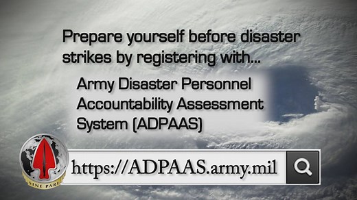 5.1K views · 108 reactions | #USASOCcares about all our personnel. Register with the Army Disaster Personnel Accountability Assessment System (ADPAAS) so we can help keep everyone accounted for and safe! Watch and share the video for more information on how and why to register. | U.S. Army Special Operations Command | Facebook