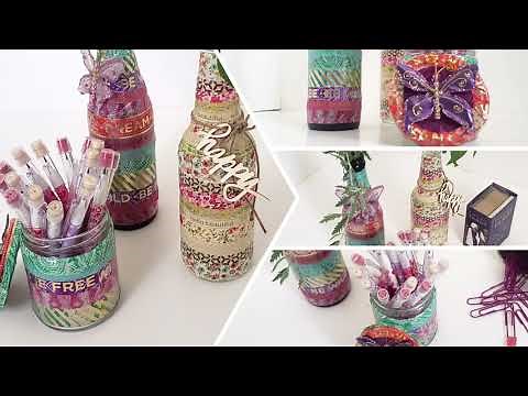 DIY Washi Tape Decorative Bottle Tutorial
