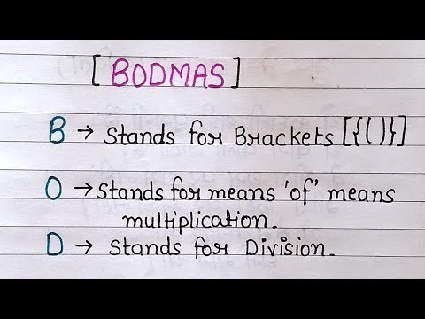 Full Form Of BODMAS | Math Rule For Solving Expression | Mathematics
