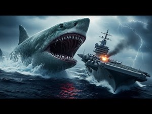 Could a GIANT MEGALODON ATTACKS AIRCRAFT CARRIER & Win? The Ultimate Naval Nightmare!