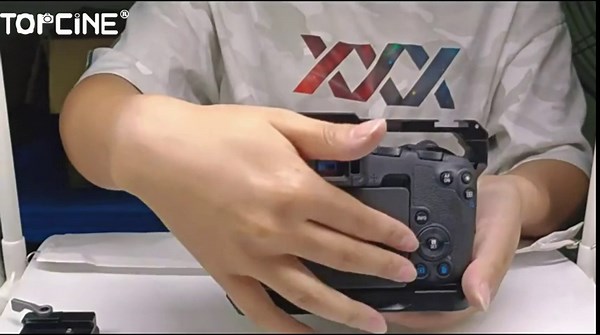 Camera Cage for Canon R8 Full Cage Canon EOS R8 with Cold Shoe Mount, 1/4"-20 Threaded Holes and 3/8"-16 Locating Holes for ARRI and Camera Locking Pin Vlogging Shooting Aluminum Cage Rig