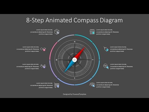 8-Step Animated Compass Diagram - Google Slides theme and PowerPoint template