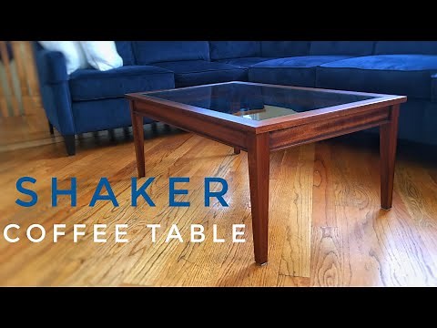 Shaker Inspired Coffee Table//Glass Top