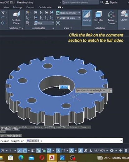 AutoCAD 3D Gear Design Tutorial | Master Circular Pattern & Advanced Mechanical Modeling