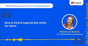 Our successful global culture traces back to our leaders who lead by example. Rachel Lutz, VP of Global Wellness & Resiliency, and Brandy Rosner, VP of People Operations, talk about effective employee communication in this podcast. Listen to the full podcast here: https://lnkd.in/gXZBhbkX | TaskUs