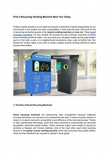 Find a Recycling Vending Machine Near You Today - SlideServe