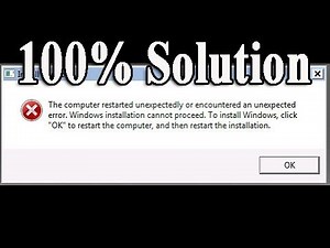The Computer Restarted Unexpectedly or Encountered an Unexpected Error 100% fix