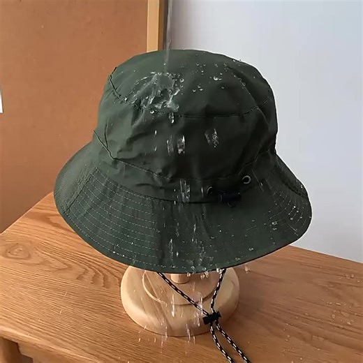 Outdoor Foldable Bucket Hat With Pocket Safari Unisex Fishing Cap Fisherman Bucket Hat With Drawstring