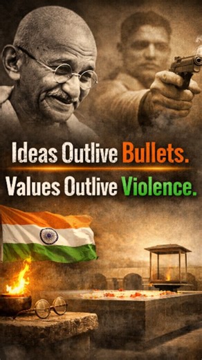 Opinionated Owl | Viral News India on Instagram: "A single bullet tried to silence a nation’s conscience… but failed. 🇮🇳 On this day, 30th January, India observes Martyrs’ Day, remembering Mahatma Gandhi, whose life was taken in 1948—yet whose ideas continue to shape the soul of the nation. He stood for truth over hatred. Peace over revenge. Unity over division. Even in death, Gandhi reminded India that freedom is not just about breaking chains— it’s about choosing humanity, rest