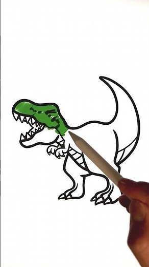 How To Draw T-Rex | Drawing and Coloring for Kids #shorts #dinosaur